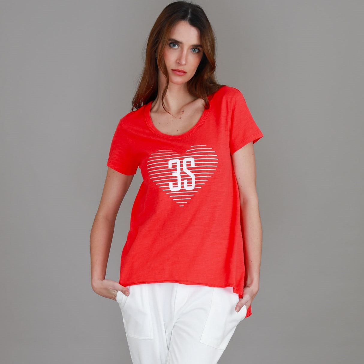 Red T-Shirts & Tops for Women | 100% Cotton – Short & Long Sleeve