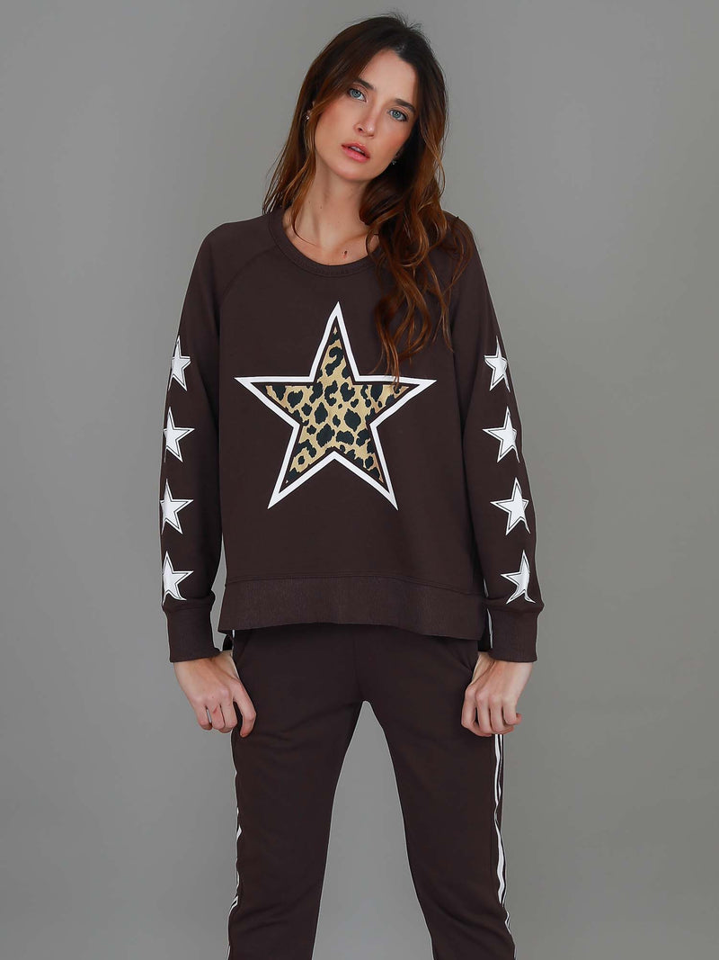 Kate Leopard Print Star Sweatshirt | Women’s Graphic Sweatshirt