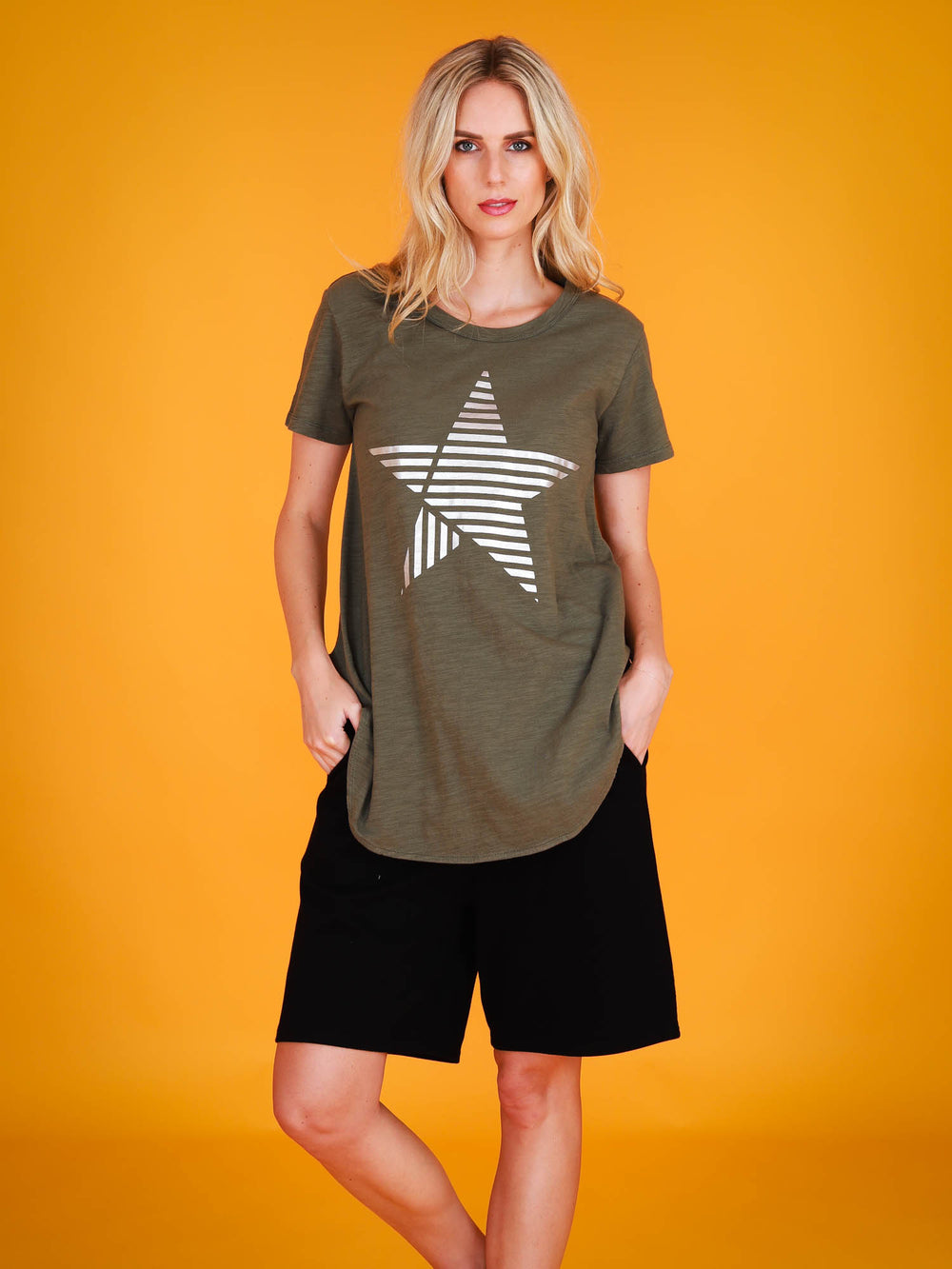 Perth Stripe Star T Shirt | Shop the Longline T Shirt