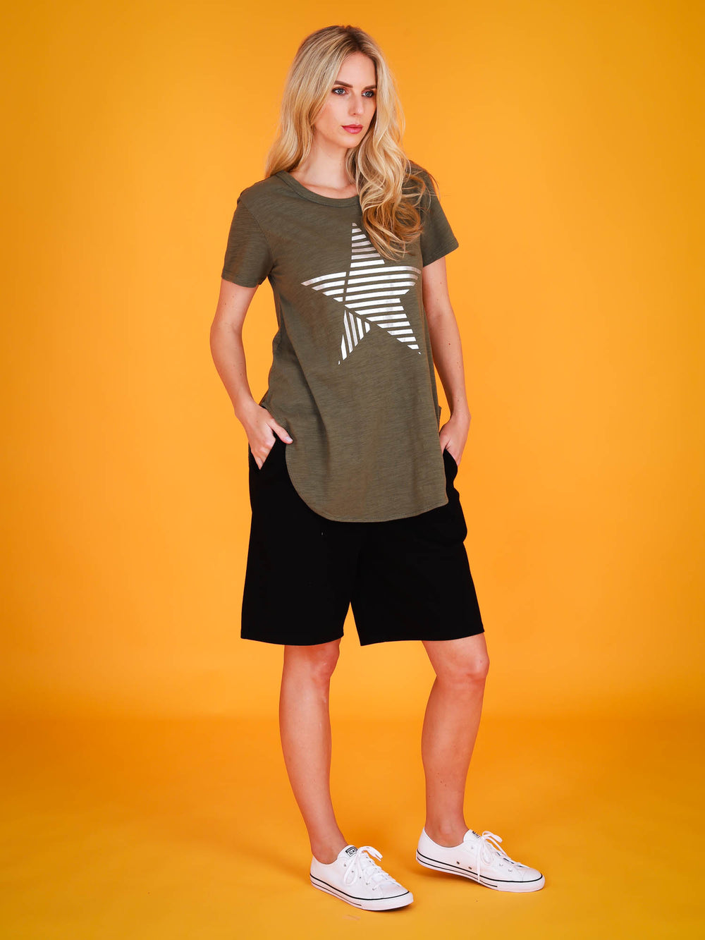 Perth Stripe Star T Shirt | Shop the Longline T Shirt