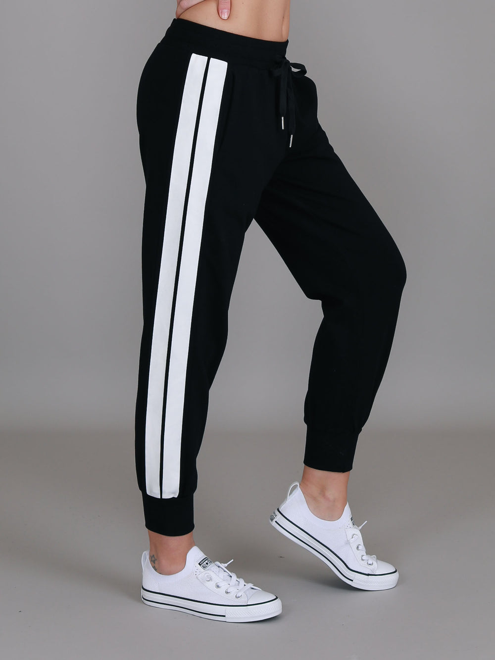 Longford Side Stripe Sweatpants | Black Sweatpants