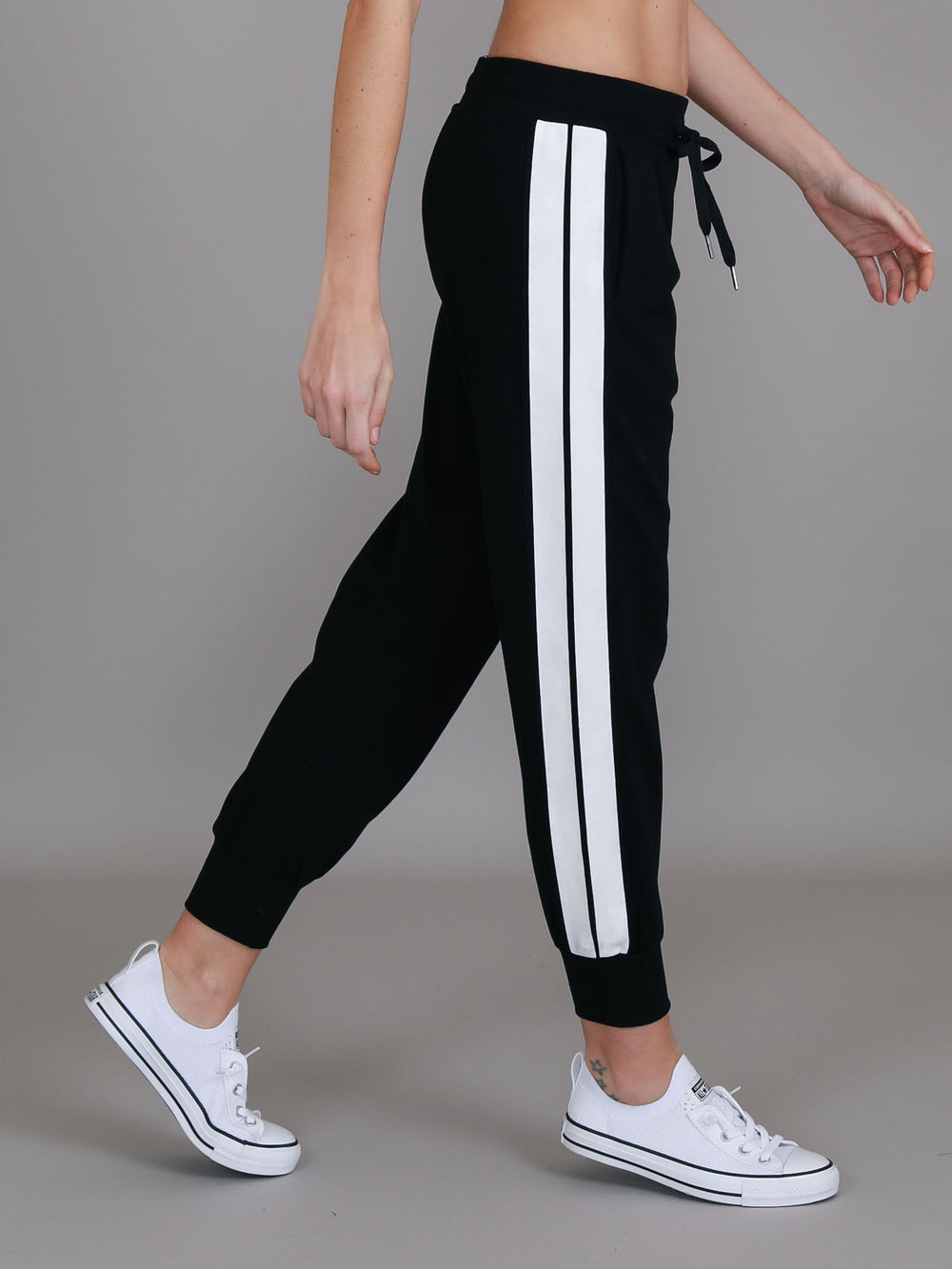 Longford Side Stripe Sweatpants | Black Sweatpants