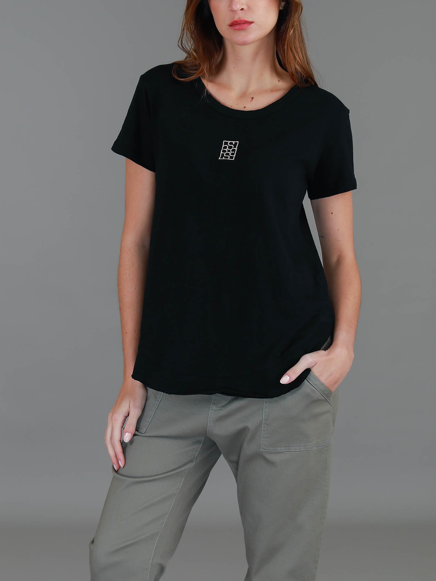 Elianna Embroidery Logo S/S Tee | Women's White Top