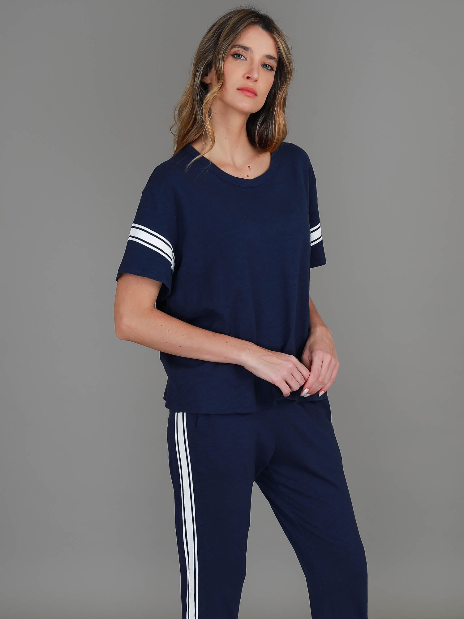 Billie Banded T Shirt in Ink – Women’s Cotton Tee