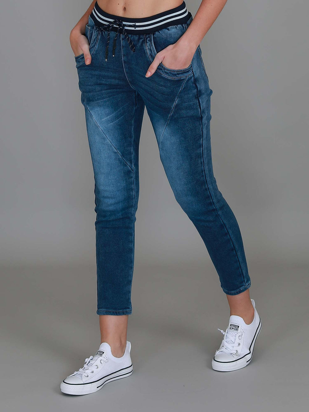 Mia Jogger Jean – Vintage Blue Denim Jogger Pants | 3rd Story