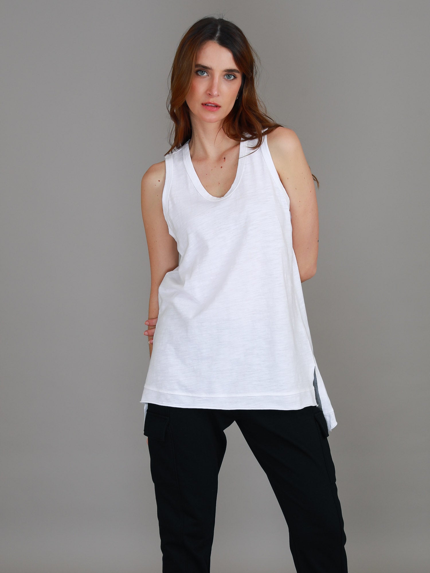 Crawford Tank Top – Women’s Singlet V Neck Cotton Essential