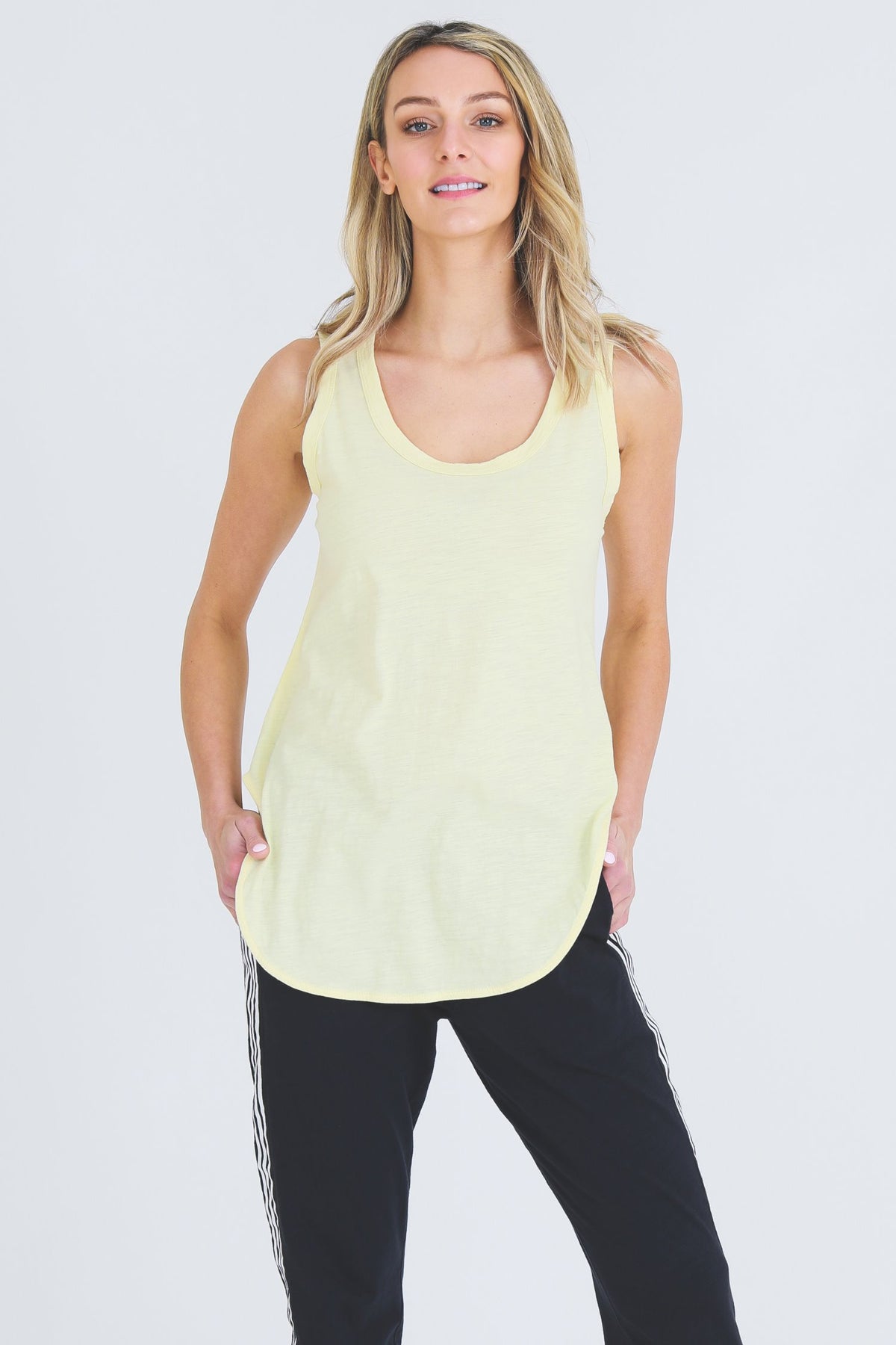 Long Tank Tops | Scoop Neck Tank Top | Singlet