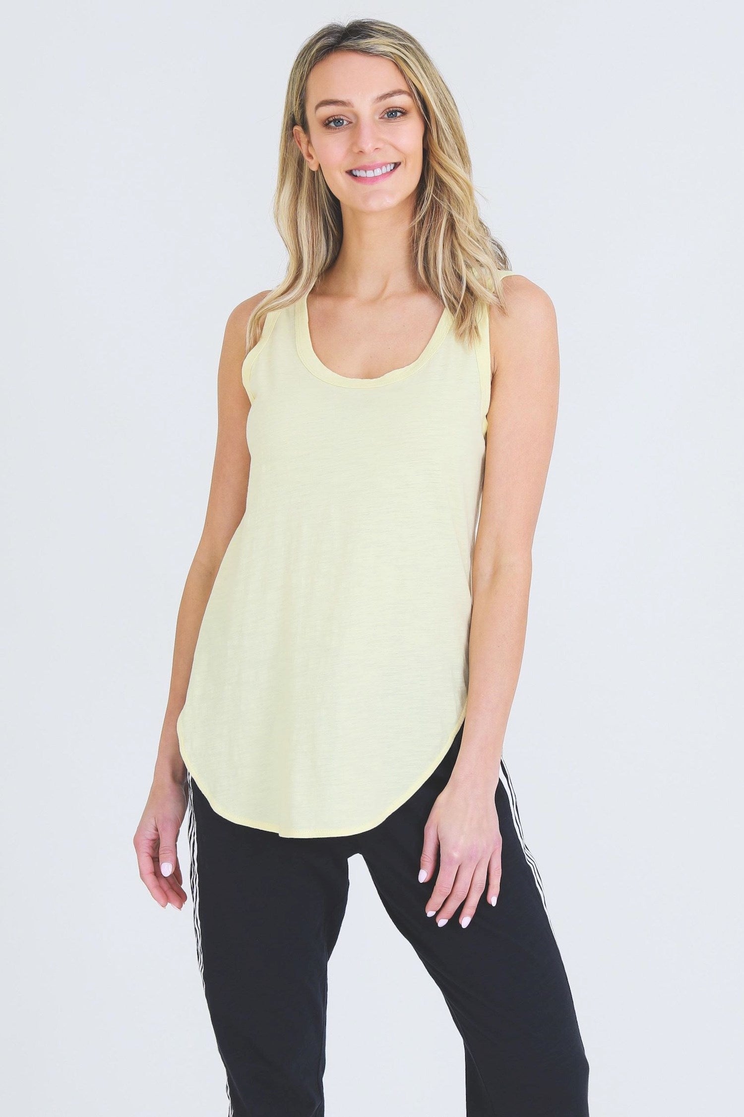 Long Tank Tops | Scoop Neck Tank Top | Singlet
